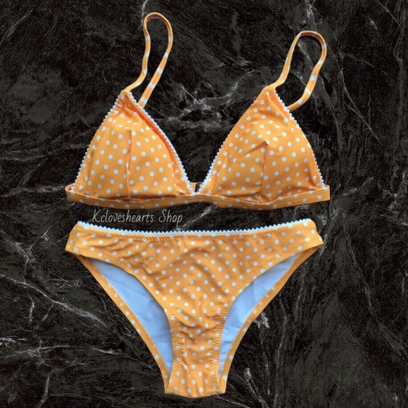 Swim | Callie Yellow Polka Dot Bikini | Poshmark